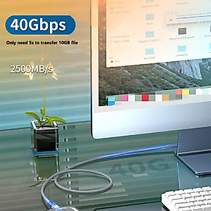 JASHALO 40Gbps USB 4 Thunderbolt Cable, 4 feet USB C to C Cable with 8K Video HD Display&240W Charging, Thunderbolt 3 Cable for iPhone 15Pro/15ProMax/15/15Plus, Type-C Laptop, Hub, Docking,and More