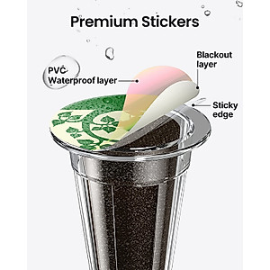 iDOO 102Pcs Seed Pot Labels Sticker, PVC Round Peel and Stick Hydroponic Garden Label, Plant Grow Basket Label