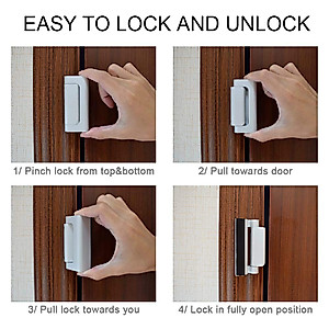 TOYFUL 2 Pack Door Reinforcement Locks with 8 Screws, Home Security Door Lock for Toddler, Childproof Door Lock Night Lock Withstand 800 Lbs White