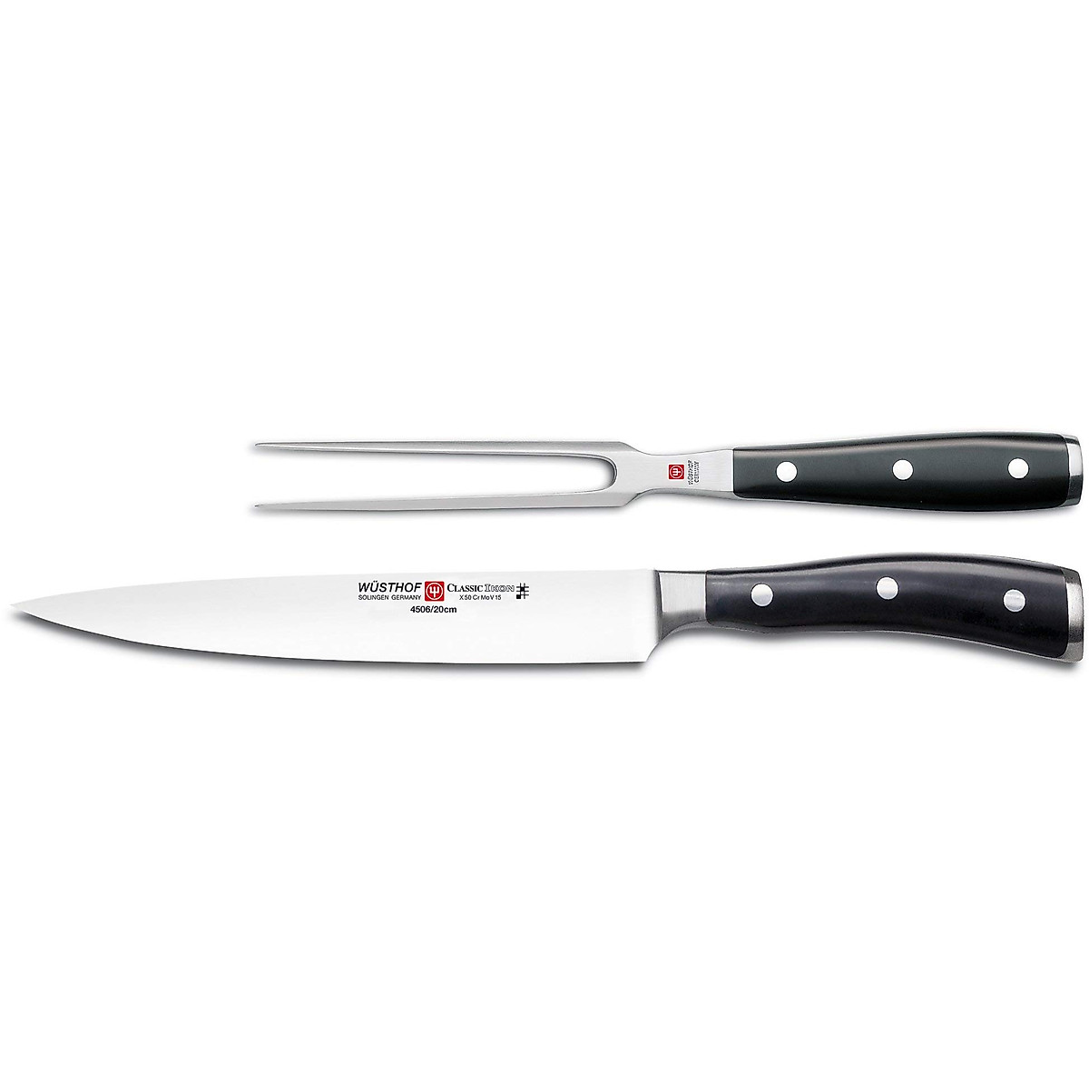 Wusthof Classic IKON Carving Set, 2 Piece, Black