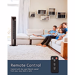 Uthfy Tower Fan with Remote, 31" Electric Tower Fan That Blow Cold Air, Quiet Cooling Fan & Oscillating Tower Fan with Remote, Electric Standing Tower Fan Floor Fan
