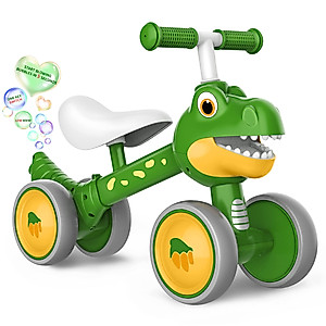 Afranti Baby Balance Bike with Bubble Machine for 10-36 Months Boys Girls Toddlers Kids Bikes No Pedal for 1 Year Old Birthday Gift Toys Fit for 2.2ft to 3.3ft Children