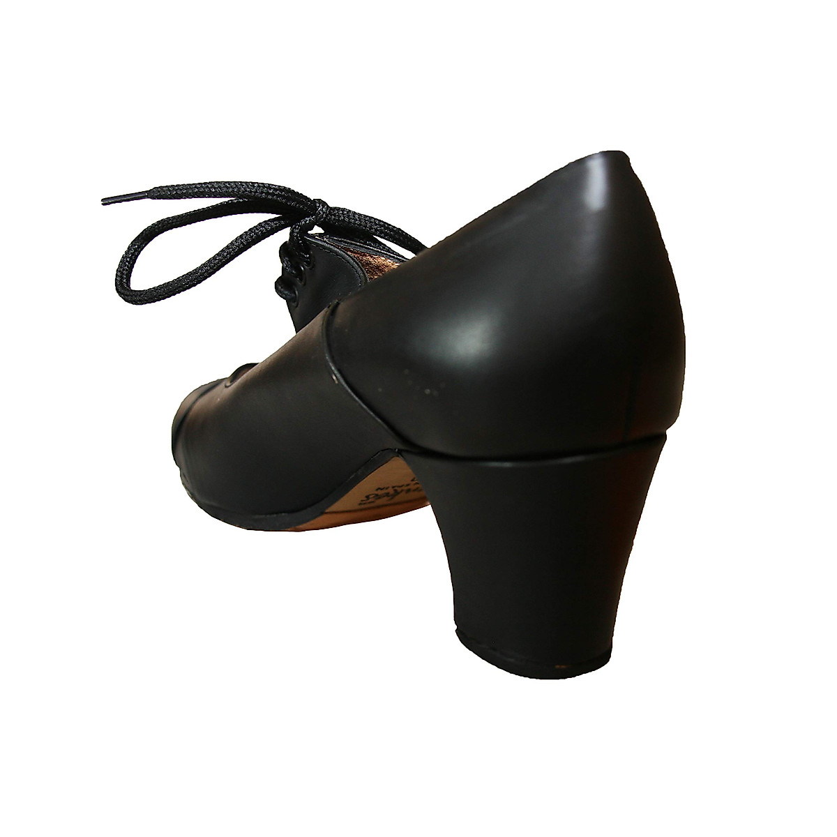 Flamenco Shoes Dance, Model Cale, Woman, Leather, with Nails, Size 8 (39EU), Menkes Black