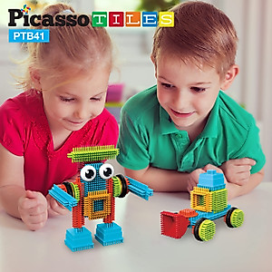 Picasso Toys 41pc Hedgehog Hedgehog Block Building Blocks Construction Toy Set w/IdeaBook Learning Playset None Magnetic STEM STEAM Educational Kit Child Brain Development Preschool Kindergarten PTB41