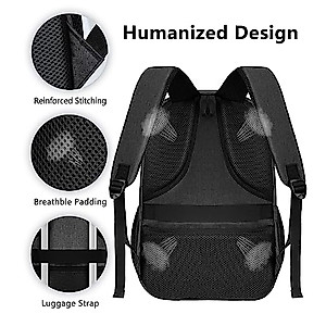 Skaypibs Backpack for Men Women, School Backpack, Travel Work Business Backpacks with USB Charging Port, College Backpack Anti-Theft Water Resistant School Bookbag, Fits 15.6 Inch Computer, Black