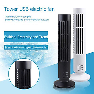 Gonetre Portable Air Cooler Vertical Bladeless Fan USB Desktop Air Conditioner Fan Mini Cooling Tower Fan for Home Office (Black)