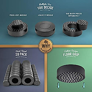 The Garden Gecko Little & Large Invisible Pot feet for outdoor plant pots and flowers | A plant caddy with floor grip | 20 PACK dual size