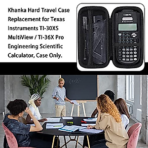 khanka Hard Travel Case Replacement for Texas Instruments TI-30XS MultiView/TI-36X Pro Engineering Scientific Calculator, Case Only (Black)