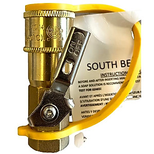 South Bend Components 1/4" RV Propane Shutoff Valve Female Quick Connect for Propane/Natural Gas/Air, 100% Solid Brass