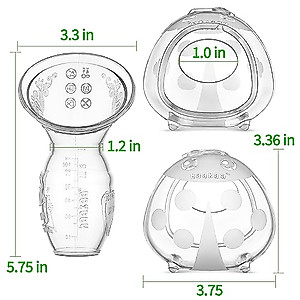 haakaa Manual Breast Pump Collector 4oz/100ml and Ladybug Milk Collector 2.5oz/75ml Combo for Breastfeeding, Made of Food Grade Silicone