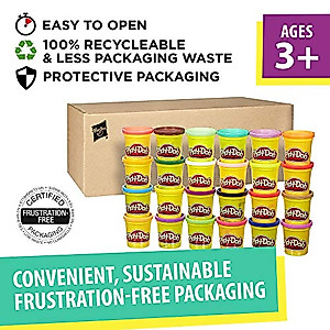 Play-Doh Modeling Compound 24-Pack Case of Colors, Perfect for Halloween Treat Bags, Party Favors, Non-Toxic, Multi-Color, 3-Ounce Cans, Ages 2 and up (Amazon Exclusive)