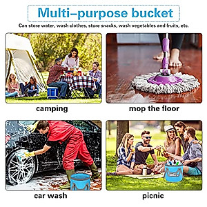 FYY Collapsible Bucket with Handle, Lightweight Folding Water Container 5 Gallon (20L) Portable Camping Folding Bucket for Fishing Outdoor Travelling Hiking Gardening