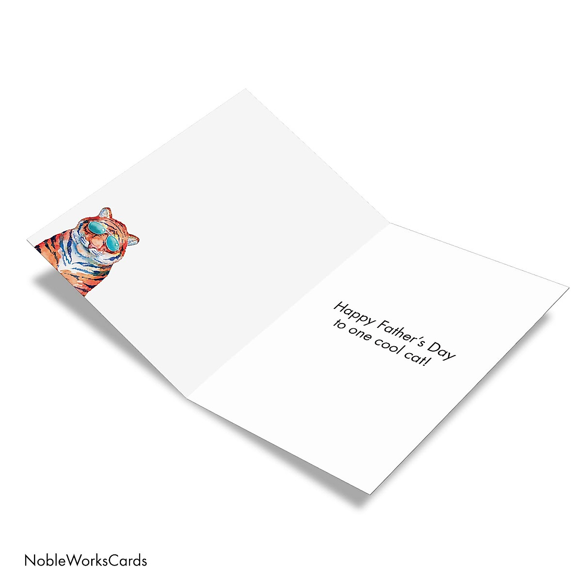 NobleWorks - 1 Funny Father's Day Card for Dad, Pa, Pop, Daddy, Stepfather with Envelope with Envelope - Humor - Animal's Day Off-Tiger C6670IFDG
