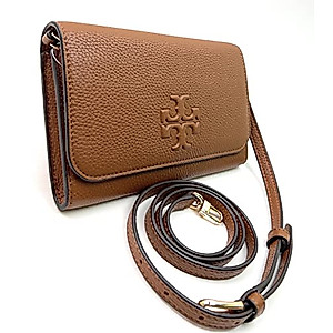 Tory Burch Women's Thea Flat Wallet Crossbody (Moose)