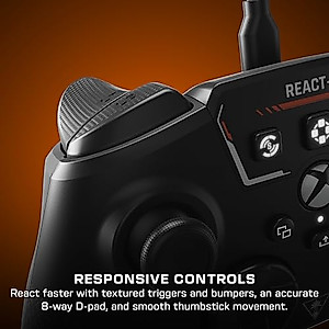 Turtle Beach REACT-R Controller Wired Game Controller – Xbox Series X, Xbox Series S, Xbox One & Windows – Audio Controls, Mappable Buttons, Textured Grips – Black