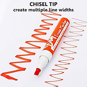Volcanics Dry Erase Markers Low Odor Chisel Tip Whiteboard Markers Pack of 10,10 Colors