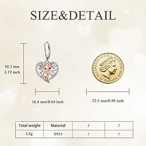 VONALA Axolotl Earrings 925 Sterling Silver Salamander Heart Dangle Dangling Drop Charm Leverback Earrings Animal Mexican Jewelry Gifts for Women