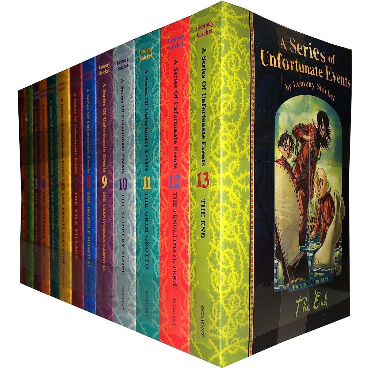 A Series of Unfortunate Events Lemony Snicket 13 Books Collection Pack Set (Includes the Bad Beginning, the Reptile Room, the Wide Window, the Miserable Mill, the Austere Academy, the Grim Grotto, the Penultimate Peril, the End)