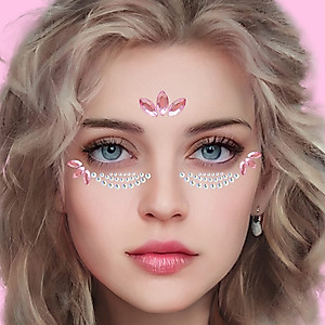 Le Fu Li 9 Sheets Eye Body Face Gems Makeup gems Jewels Rhinestone Stickers Self Adhesive Crystal Rainbow Makeup Diamonds Face Stick Gems for Women Festival Accessory and Nail Art Decorations…