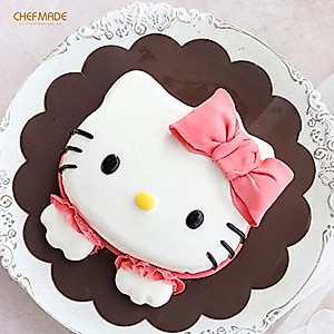 CHEFMADE Hello Kitty Cake Pan, 8-Inch Non-Stick Cat-Shaped Bakeware for Oven and Instant Pot Baking (Pink)