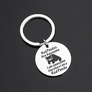 BLEOUK Red Panda Keychain Animal Themed Gift Cute Panda Gift Red Panda Lover Jewelry (Red Pandas Are Awesome)