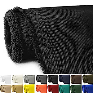 GeeComfy Waterproof Canvas Fabric by The Yard Water-Repellent Oxford Materials 58" Wide 600D Outdoor Indoor Upholstery Fabric Heat Resistant Cloth for Sewing DIY Patio Furniture Cover, 1 Yard Black