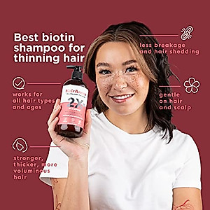 HairAnew Hair Growth Shampoo For Thicker, Stronger Hair | Perfect For Thin or Thinning Hair | Biotin Shampoo with Organic Argan Oil | Works for Women & Men, All Hair Types | Sulfate Free & Color Safe