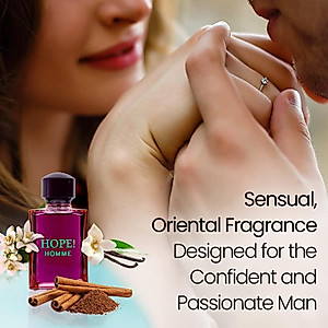 NovoGlow Hope Homme for Men - 100ml Eau De Parfum Spray for Men - Spicy Floral & Intense Fragrance Warm Scent Lasts All Day Long Includes Carrying Pouch Gift for Men for All Occasions