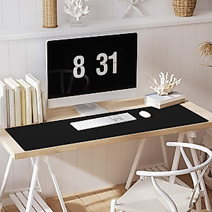 Large Leather Desk Pad -47.2'x17' Dual Sided Office Desk Mat Extra Big Mouse Keyboard Pad Waterproof Mousepad Desk Cover Writing Pad for Office and Home（Black+Dark Red）
