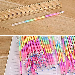 Opla3ofx 10Pcs Colorful 0.5mm Gel Ink Pen Refills Glitter School Drawing Write StationeryFine point, Durable and Smoth to Write1#