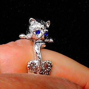 Ginger Lyne Collection Cute Fluffy Grumpy Cat Wrap Ring