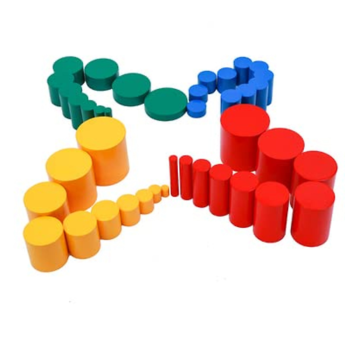 Montessori Toys for 4+ Years Wooden Knobless Color Cylinder Blocks,Baby Games Stacked Arrangement Block,Stacking Toys for Toddler 1-3 Activities Educational Toys(Set of 4)