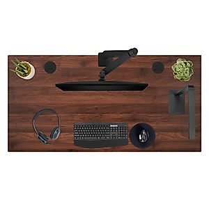 UPLIFT Desk Walnut Laminate (60 x 30 inch) Standing Desk 2-Leg V2 Adjustable Stand Up C-Frame (Gray), Advanced Keypad, Wire Grommets, Wire Tray, Rocker Board