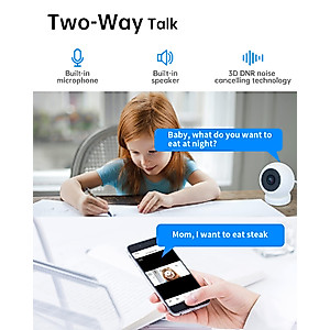 GIEC WiFi Surveillance Camera IP Camera 1080P WiFi Smart Home Indoor Camera for Baby/Pet/Nanny,2-Way Talk, Night Vision, Motion Detection Local Storage Security Camera Baby Monitor Cat Dog Camera