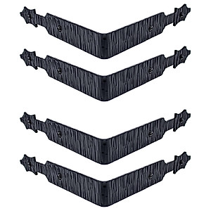 4 Pack 6 inch Metal Corner Protector - Black - Furniture Corner Hardware Corner Bracket Metal Embellishments for Wood Decorative Metal Trim The Sinaloa Series by Borderland Rustic Hardware