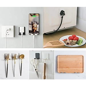 Self-Adhesive Shaver Hooks Heavy Duty Waterproof Shower Multi-Function Hooks,Stainless Steel Hooks for Bathroom Kitchen Double Hook to Organize Razor Loofah Robe Shaver Plug by KCTEX (Silver)