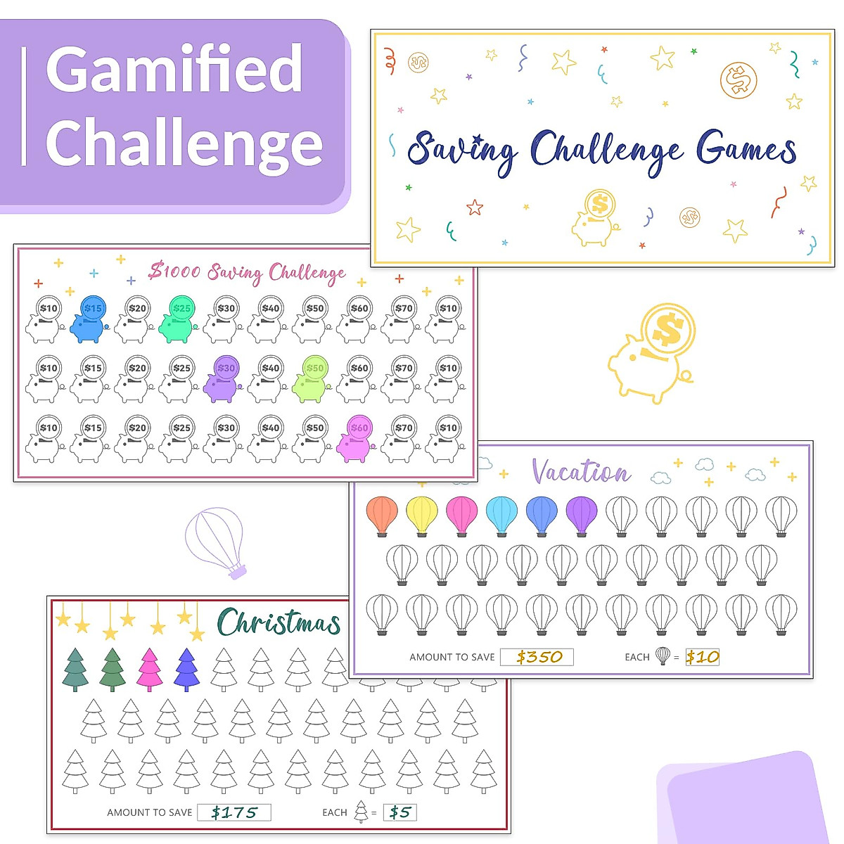 Sooez Budget Binder with Zipper Envelopes & Expense Budget Sheets, Money Organizer for Cash, Cash Envelopes for Budgeting, Savings Binder, Budget Binder with Cash Envelopes,Cash Wallet Envelope System