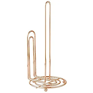 BaHoki Essentials Metal Paper Towel Holder - Countertop Dispenser for Contemporary Modern or Classic Kitchen and Bathroom - Accommodates All Roll Sizes (Copper)