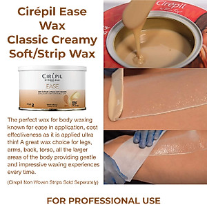 Cirepil - Ease Wax - 400g / 14.11 oz Wax Tin - Unscented - Creamy Texture - Perfect for Large Areas - Best for Fine Hair & Dry Skin Types - Strips Needed