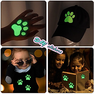 MESU 22 Pcs Paw Print Luminous Decals Glow in The Dark Cat Dog Footprint Decorative Stickers Kids Room Ceiling Decor Paw