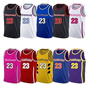 Custom Basketball Jersey Men Personalized Team Customize Sports Shirt Print Team Name & Number for Women Dress/Kids/Youth
