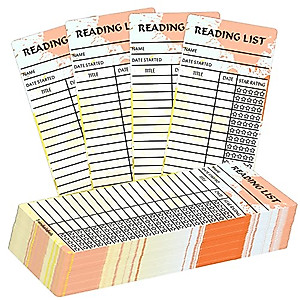 Reading List Bookmark Tracker 3 x 8" Personal Libraries Reading Page Cards Book Tracker Notecards Reading Log for Reading Student Lover Readers Literary Gifts,Book Accessories 50 Pcs
