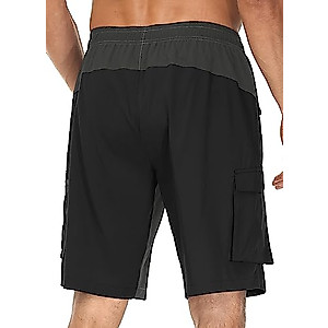 BALEAF Men's Mountain Bike Shorts 3D Padded Loose-fit MTB Cycling Bike Shorts Men Pockets Black/Grey L