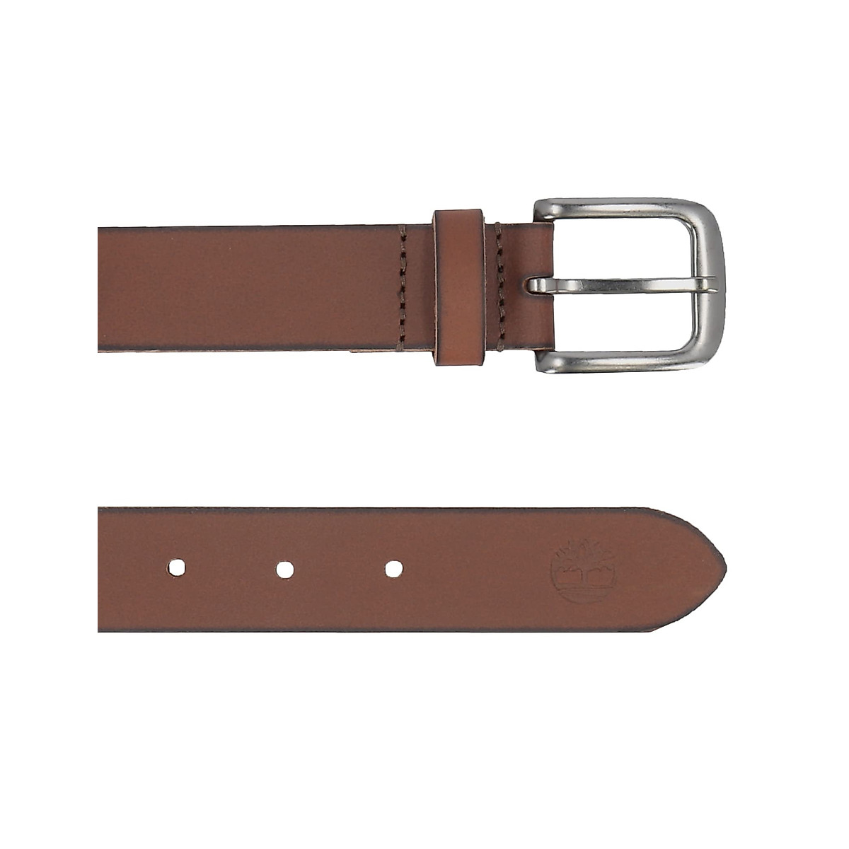 Timberland Boys' Big Leather Belt for Kids, Brown/Classic, Large