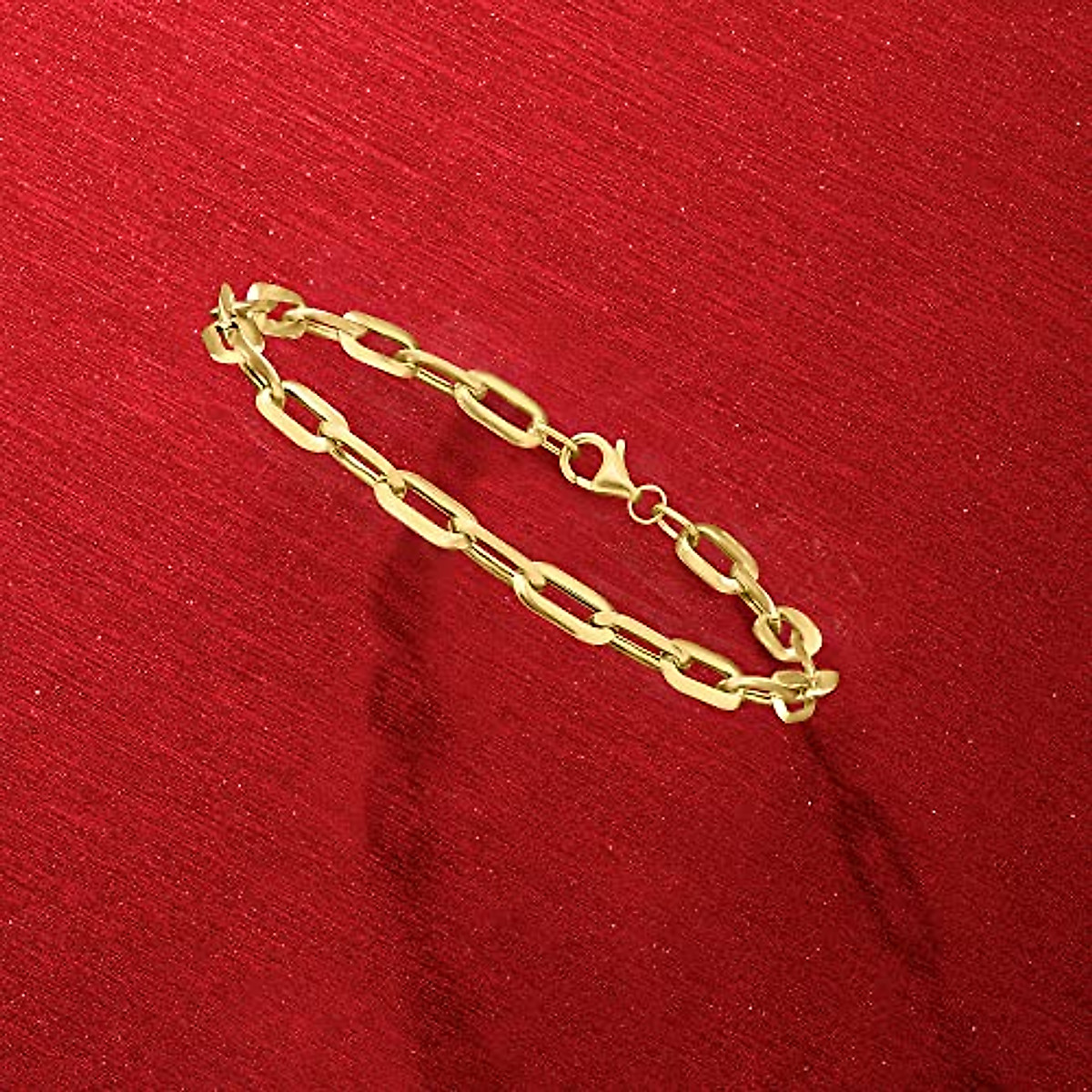 Ross-Simons Italian 14kt Yellow Gold Paper Clip Link Bracelet. 7 inches