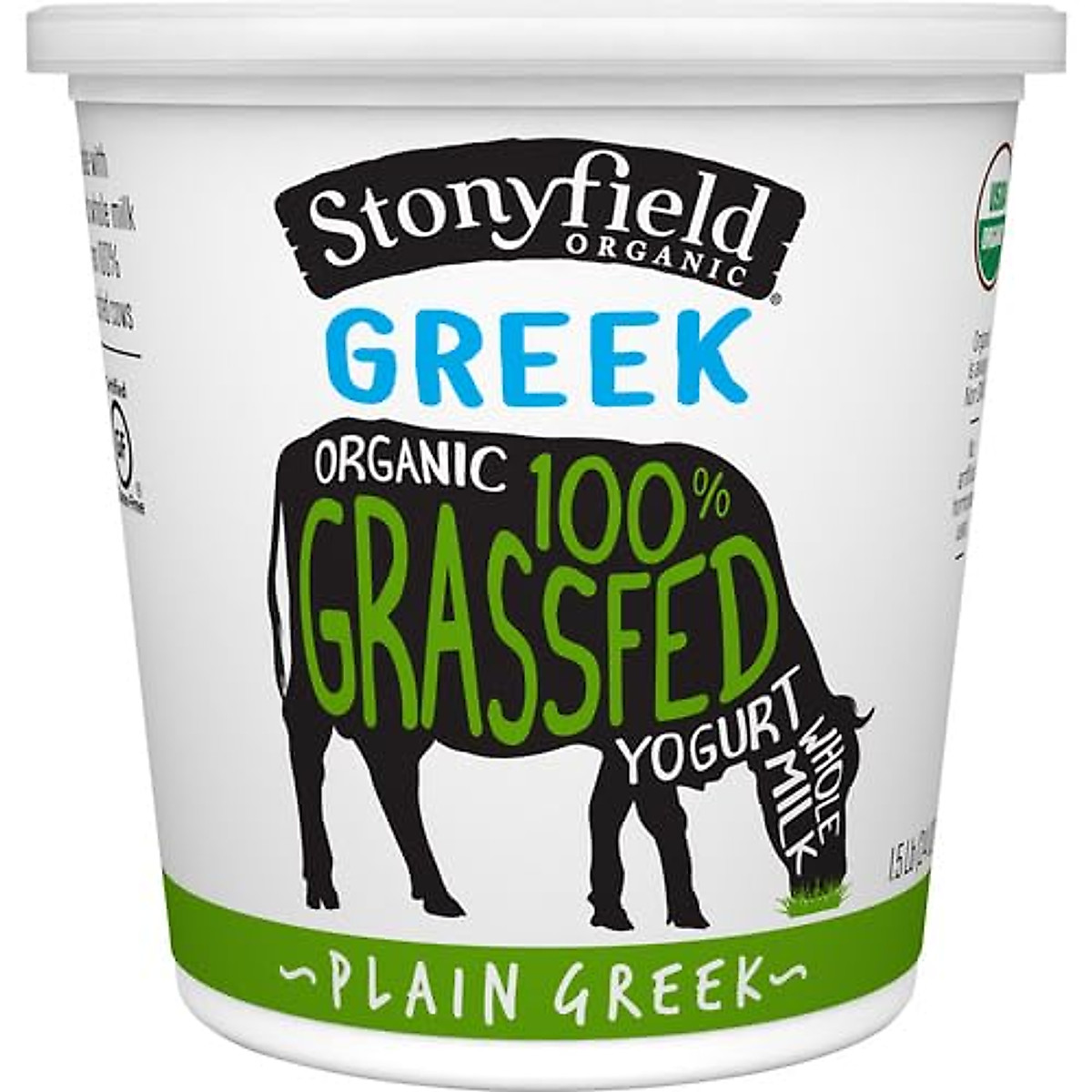 Stonyfield® Organic 100% Grassfed Plain Greek Whole Milk Yogurt 24 Oz. Tub (Pack of 1)