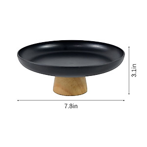 Kelendle Plastic Footed Bowl Round Pedestal Trifle Bowl Decorative Fruit Bowl Holder Dessert Display Stand Serving Fruit Tray for Kitchen Counter Centerpiece Table Home Decor Black