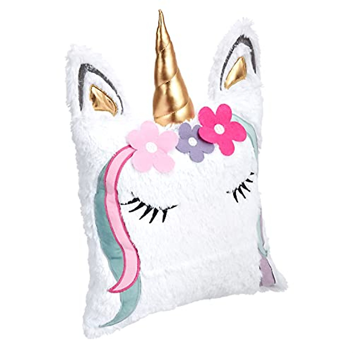 Amazon Basics Kids Unicorn Kingdom Decorative Pillow - Unicorn Face
