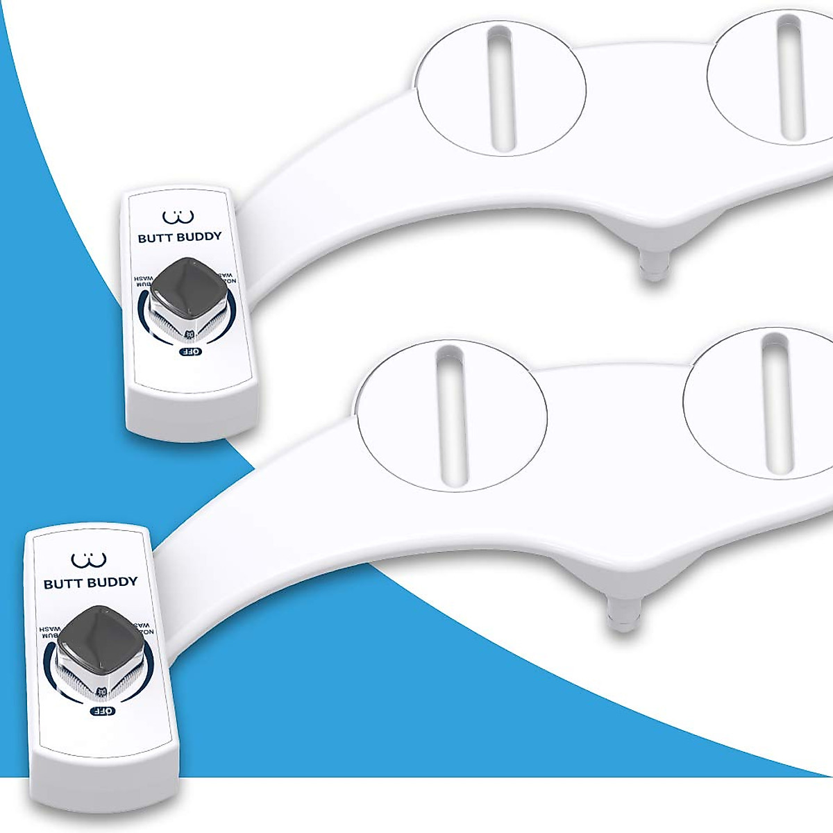 BUTT BUDDY (2 Pack) - Bidet Toilet Seat Attachment & Fresh Water Sprayer (Easy to Install | Non-Electric | Self-Cleaning Nozzle | Gentle Wash | Save Paper & Money | Healthy Life, Sanitary Bathroom)