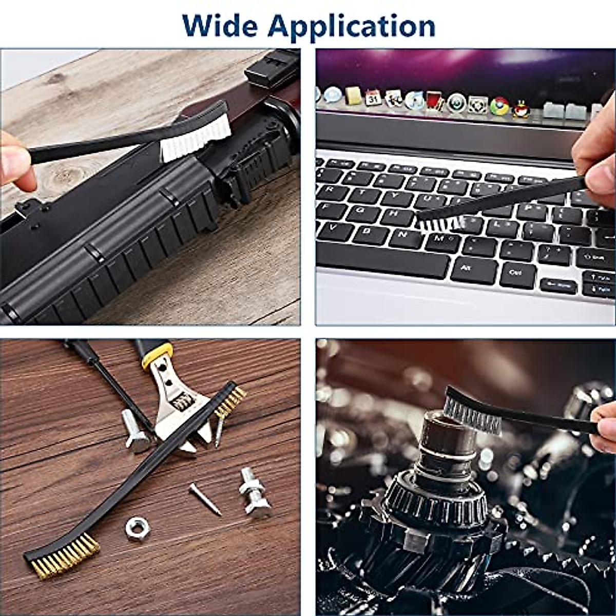 Accmor Gun Cleaning Tools Kit, Universal Gun Cleaner Set Including 4 Pcs Double-Ended Brass Steel Nylon Bristle Gun Cleaning Brushes & 4 Pcs Polymer Gun Cleaning Picks